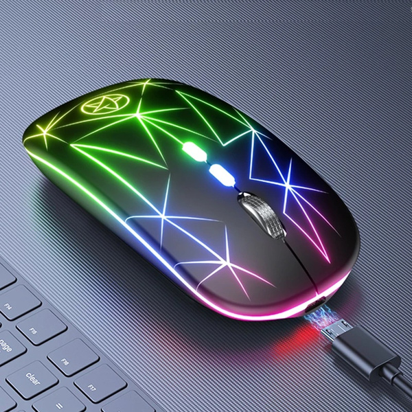 Rechargeable Wireless Mouse 2.4G Laptop Silent Office Mouse Metal ...