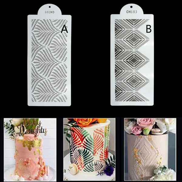 Cake Decorating Tool Wheat Spike Pattern Cake Stencil Plastic Lace Cake ...
