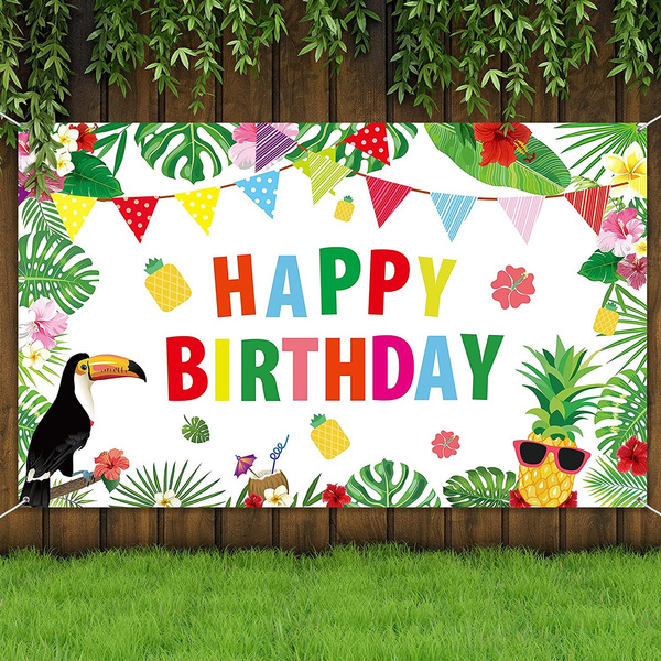 Hawaiian Birthday Party Decorations Supplies Hawaiian Party Backdrop ...