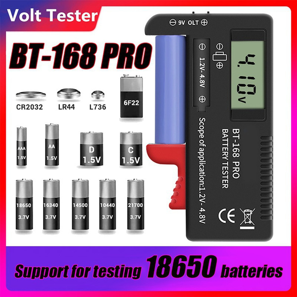 Digital LCD Universal Battery Tester 18650/AA/AAA/C/D/9V/1.5V Button ...