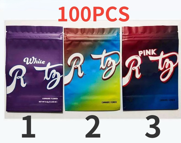 Wholesale sales 50/100PCS White Runtz Mylar Zipper Bags Pink Runtz ...