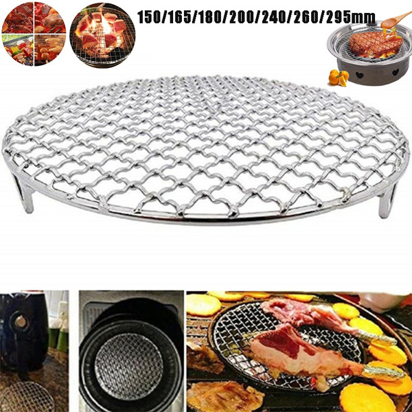 Round Stainless Steel BBQ Grill Roast Mesh Net Non-stick Barbecue ...