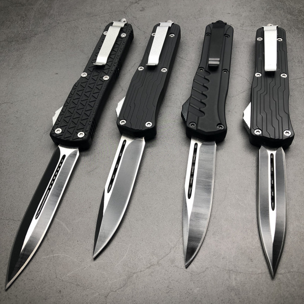 Double Action Automatic Switchblade Straight Out Spring Assisted OTF ...