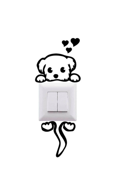 Heart Detail Cute Dog Socket Decor Dog Key Edge Decor Wooden Socket ...