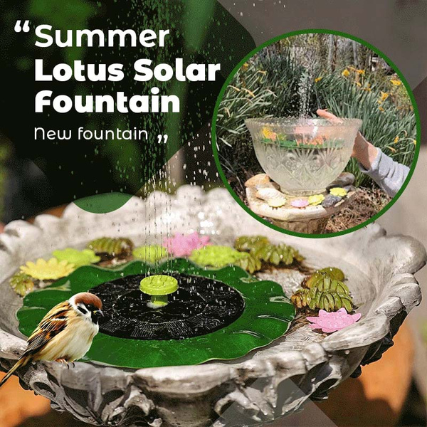 2022 New Floating Mini Solar Waterfall Lotus leaf Fountain Garden Pool ...