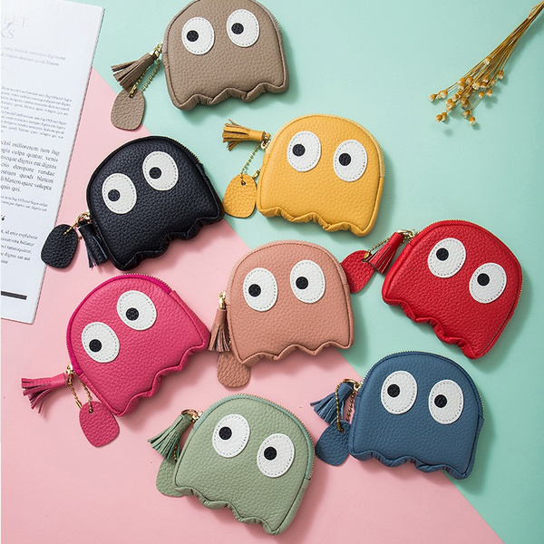 Women Genuine Leather Pac Man Ghost Coin Purse Female Wallets Women ...
