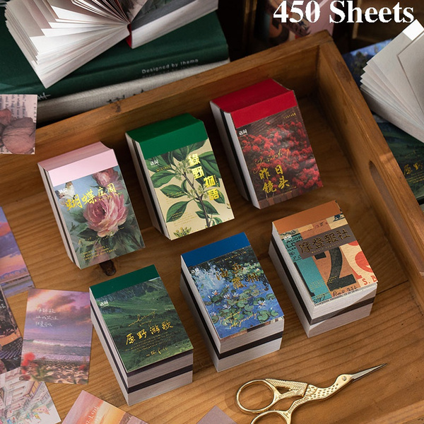 450Pcs Vintage Scrapbook Paper Magazine Style Scrapbooking Paper ...