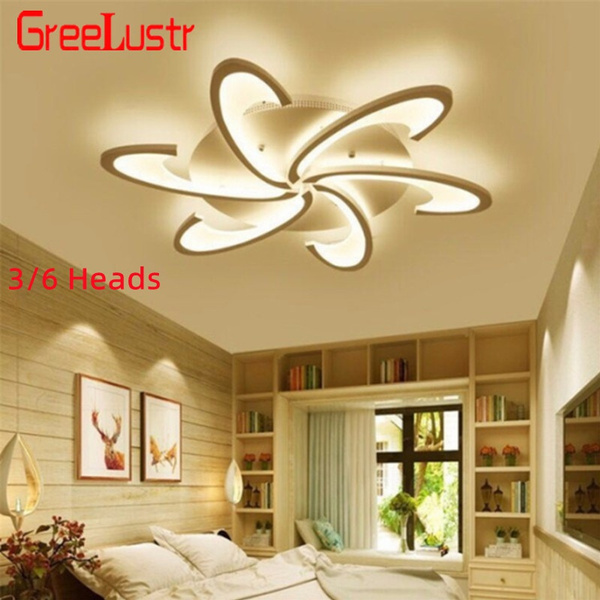 3/6 Heads Modern Ceiling Light LED Acrylic Lamp Chandeliers For Living ...