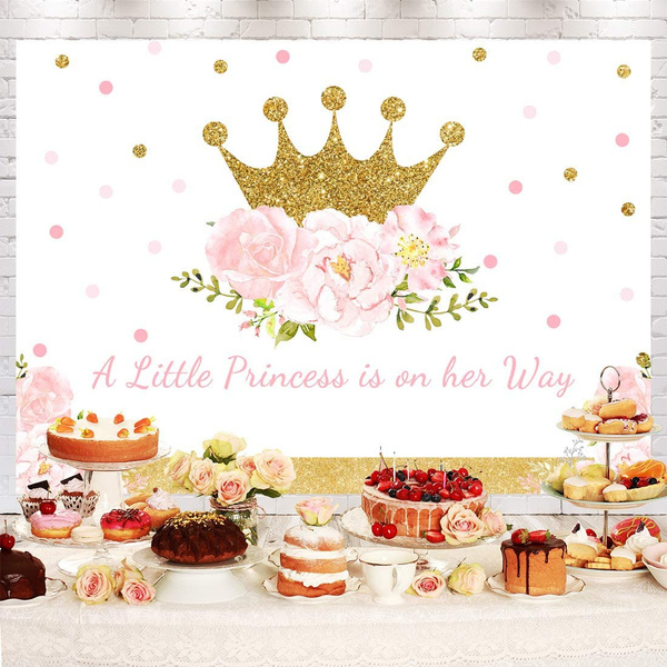 Floral Baby Shower Backdrop for Girl A Little Princess Background for ...