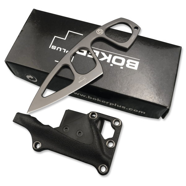Brass Knuckle Fixed Blade Knife Boker Plus Miltner Adams MA-2 Fixed 2.5 ...
