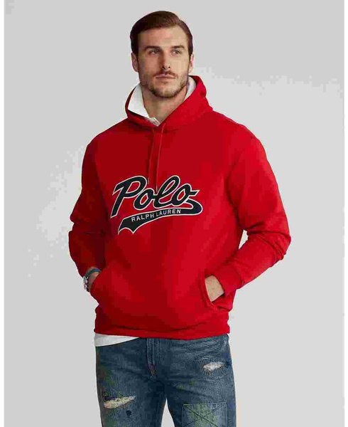 Ralph Lauren Mens Double Knit Logo Hoodie Red Size Large | Wish
