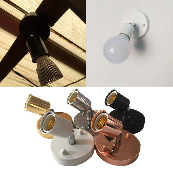 E27 Bulb Holder Modern Wall Lamps Sconces 180 Degrees Rotation Wall ...