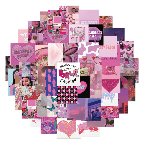 10/25/50pcs Vintage Pink Egirl Y2K Charm Stickers Aesthetic 90s y2k ...