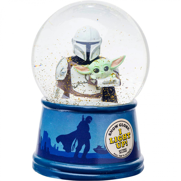 Star Wars The Mandalorian Mando and Grogu Light Up Snow Globe | Wish