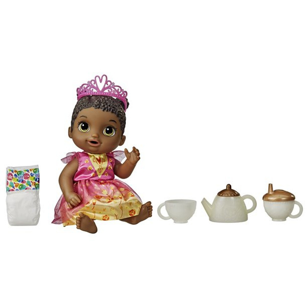 Baby Alive F0033 Tea n Sparkles Doll Color-Changing Tea Set, Black Hair ...