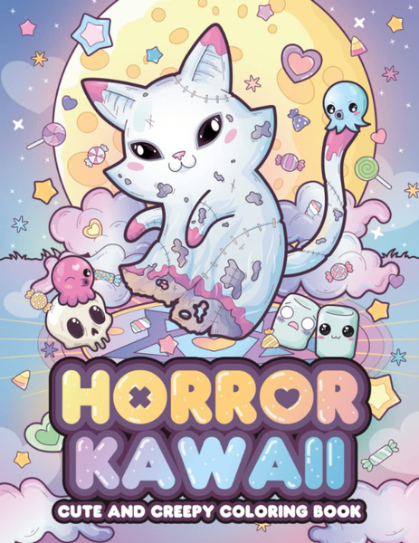 Horror Kawaii Cute and Creepy Coloring Book: Pastel Goth Spooky and ...