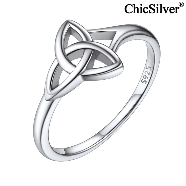 ChicSilver 925 Sterling Silver Ring for Women Triquetra Celtic Knot ...