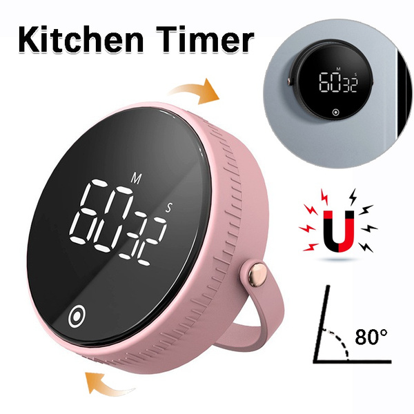 Mini Digital Kitchen Timer Magnetic 3 Volume Levels Adjustable LED ...