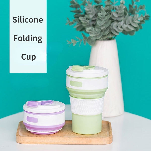 350ml Folding Coffee Cups Collapsible Silicone Portable Sport Bicycle ...