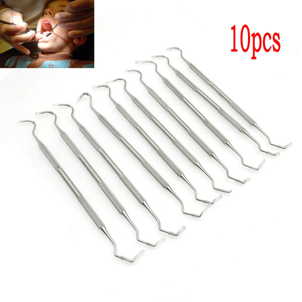 10pcs Stainless Steel Dental Tool Dentist Teeth Clean Hygiene Explorer ...