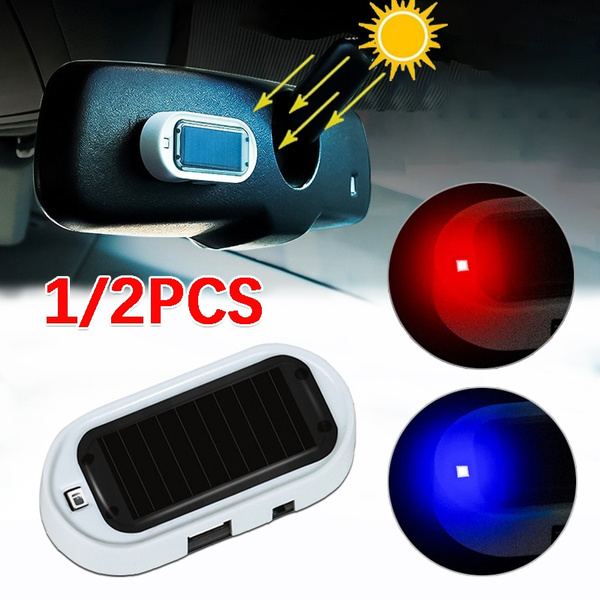 1/2 Pcs/Set Solar Powered & USB Charged Car LED Warning Alarm Light ...