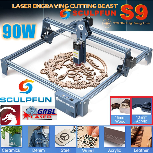 SCULPFUN S9 Laser Engraver, 90W Effect High Precision CNC Laser Cutter ...