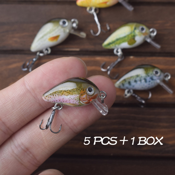 5Pcs/Box 2.8CM 1.5G Mini Crankbait Fishing Lures Floating Wobbler Hard Artificial Crank Bait ...