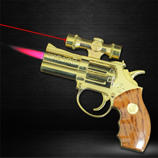 Laser Gun Revolver Windproof Lighter Cigar Cigarette Lighter Not ...