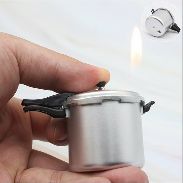 Metal Gas Lighter Pressure Cooker Shape Craft Inflatable Smoking Tool ...