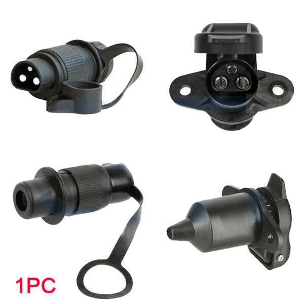 1PC Trailer tractor plug socket 3-pin according to DIN 72575 + DIN 9680 ...