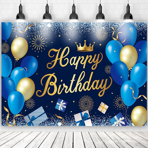 Happy Birthday Backdrop Birthday Banner For Boy Birthday Party ...