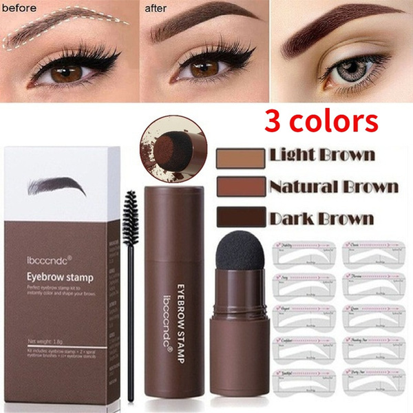 New 3 Colors Brow Sets Perfect Brow Stamp Stencil Kit Brow Stencil ...
