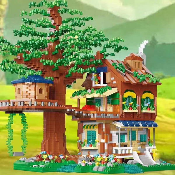 2022NEW Blocks Creative Expert Morning Tree House Street View Modular ...
