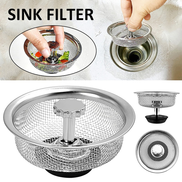 Stainless Steel Kitchen Sink Filter Strainer Trap Mesh Food Hair ...