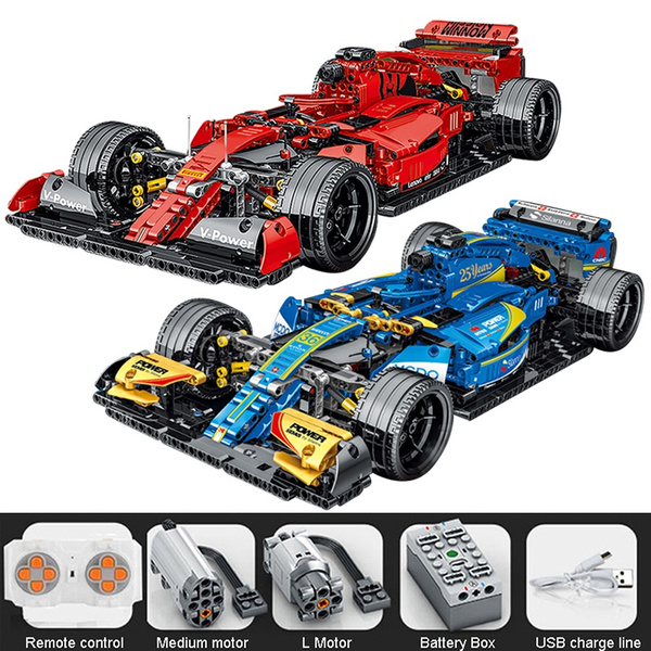 New MOC 1100pcs F1 Super Sport Racing Car Remote Control with Motor ...