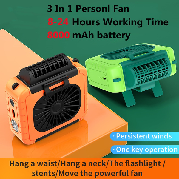 3 In 1 Personl Fan 8000mAh Portble Fan Waist Fan Clip on Fan ...
