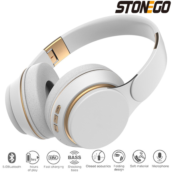 STONEGO Pack of 1 Foldable Wireless Stereo Headphones, HiFi Bluetooth ...