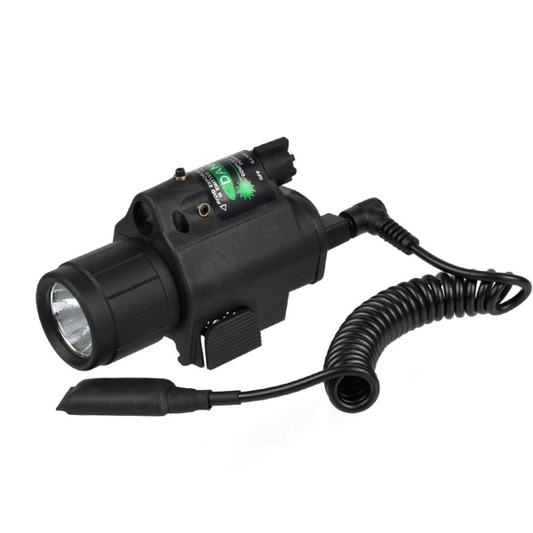 Tactical 2 In 1 LED Flashlight +Laser Sight Combo For 20MM Rail Mini ...