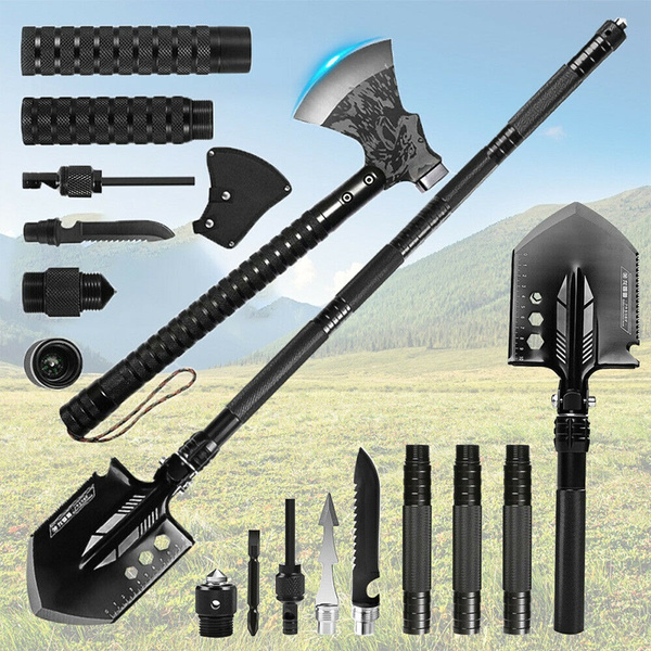 Camping Folding Shovel Hatchet Set Tactical Spade Hunting Hatchet ...