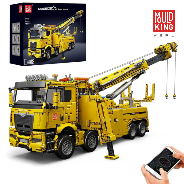 Mould King 17028 Technical Remote Control 8x8 Road Rescue Car Building ...
