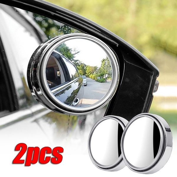 2Pcs Car Round Frame Convex Blind Spot Mirror Wide-angle 360 Degree ... 2Pcs Car Round Frame Convex Blind Spot Mirror Wide-angle 360 Degree ...