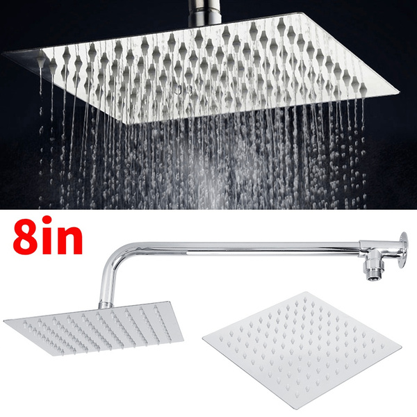 8 Inch Rainfall Shower , Large Stainless Steel High Pressure Shower ...