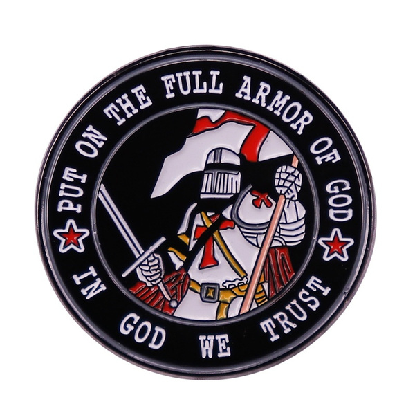 Put On The Full Armor Of God In God We Truse Enamel Brooch Crusader ...