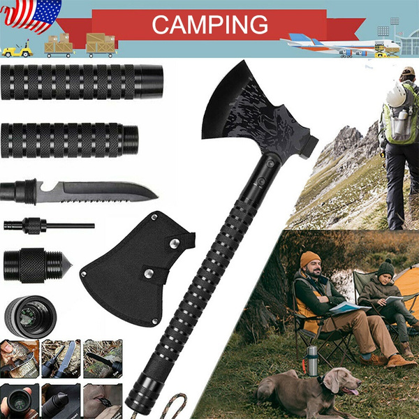 Tactical Tomahawk Throwing Hatchet Axe Blade Survival Knife Kit ...