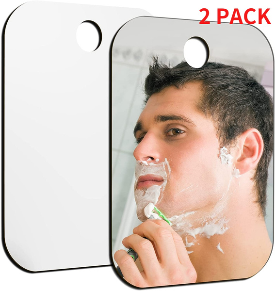 2 pack Shaving Mirror, Unbreakable Shower Mirrors, Bathroom Handheld ...