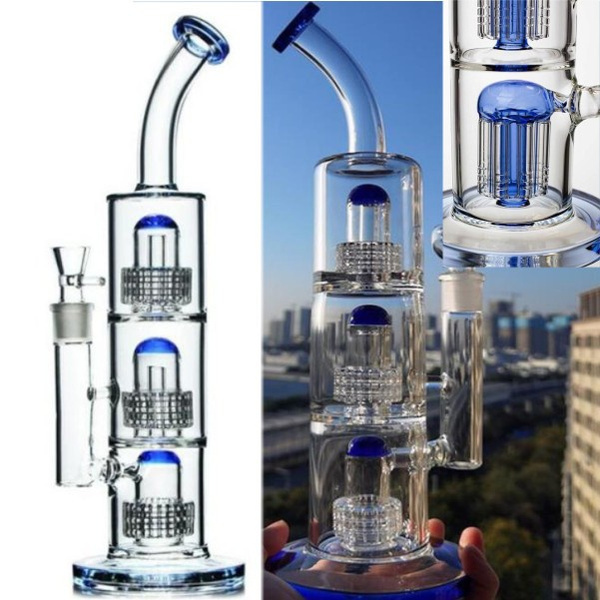 Tall three layers matrix Glass Rig smoking Bubbler Arm Tree Perc 13 ...