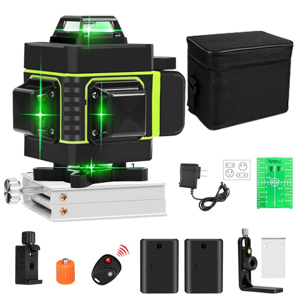 4D 16 Lines Green Laser Levels 360 Horizontal &Vertical Cross Lines ...