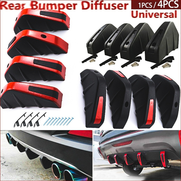 4pcs/1pcs Universal Car Rear Bumper Diffuser Shark Fin Spoiler Rear ...