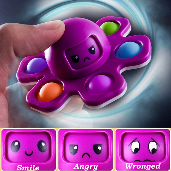 1Pcs Fidget Toys Autism Stress Relief Silicone Interactive Flip Octopus ...
