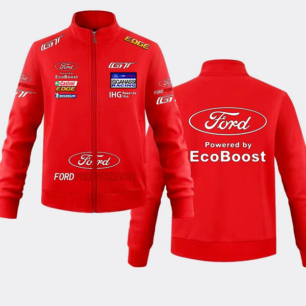 2022 Mens Stand Collar Coat Ford Racing Zipper Jacket | Wish